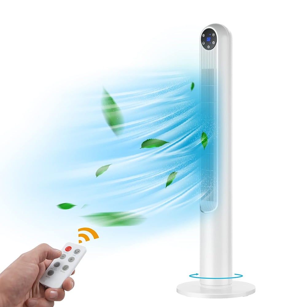 Oscillating Tower Fan 42 Inches, Remote Control, 3 Wind Modes, 12 Hour ...
