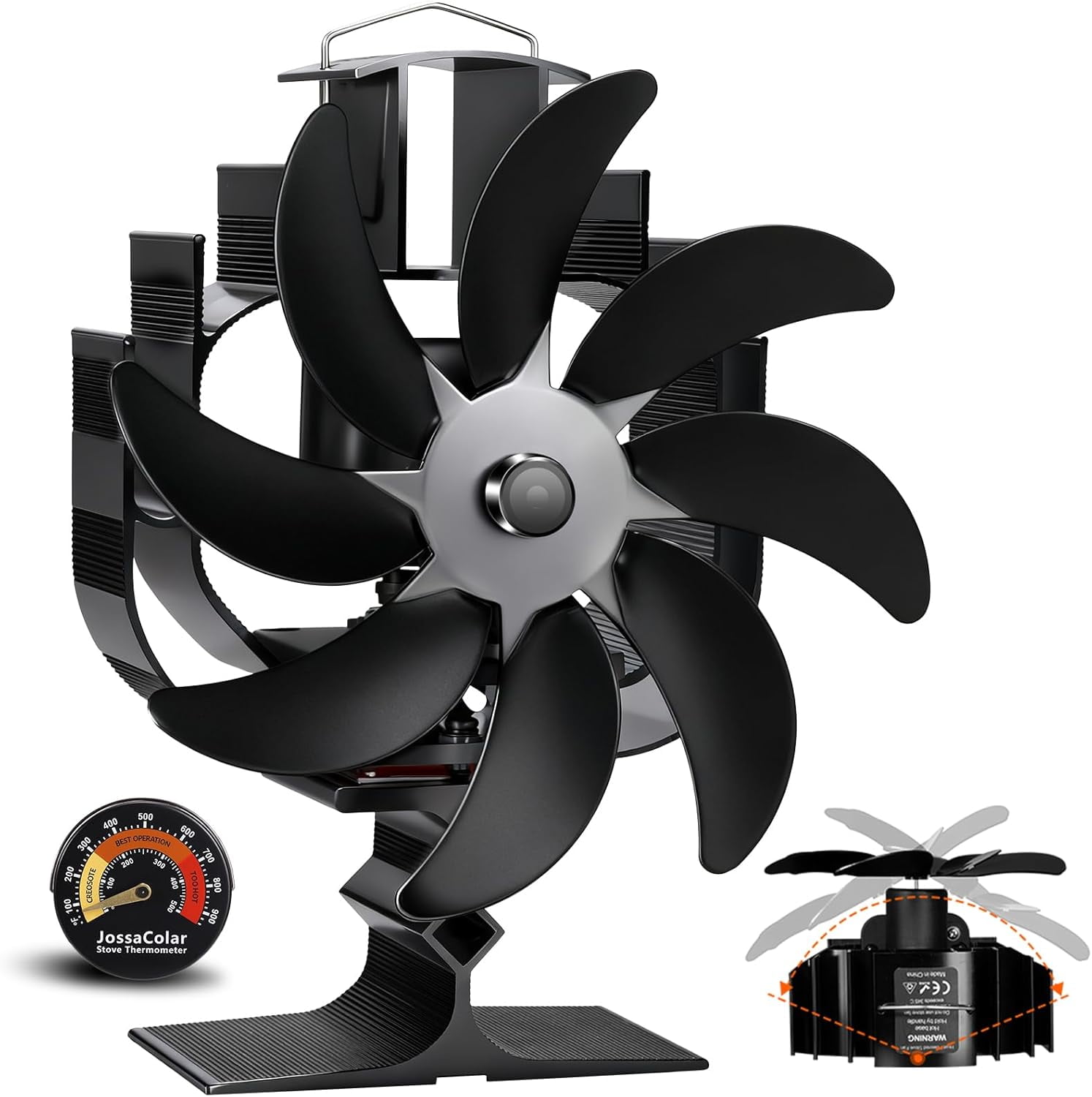 Oscillating Wood Stove Fan Heat Powered With High Air Volume | 8- Blade ...