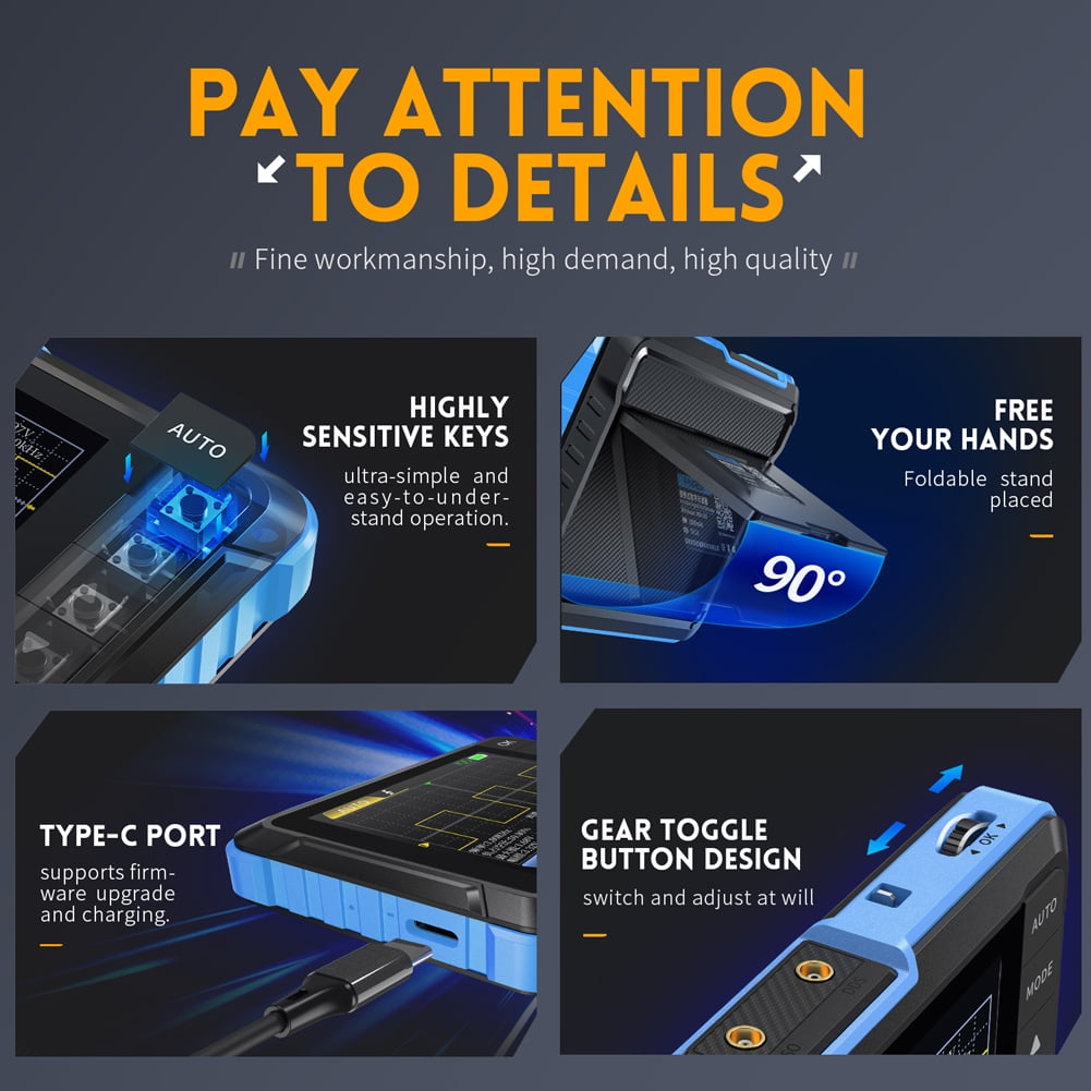Oscilloscope,Display With 1m 5ms/s 2.8 Inch And Test Handheld And Rate ...
