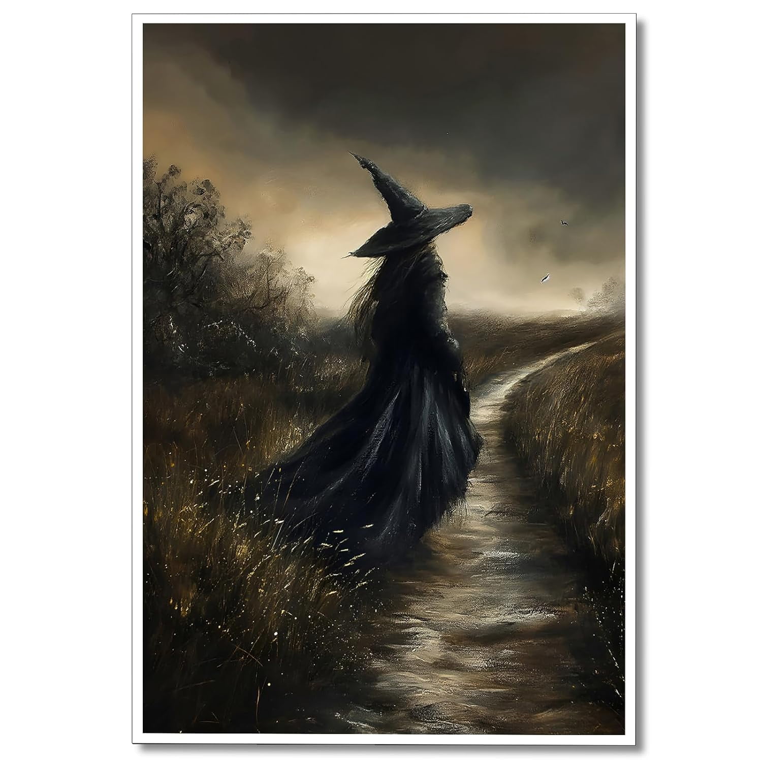 Osdfem Vintage Halloween Wall Art, Nature Witchy Poster Print, Witch ...