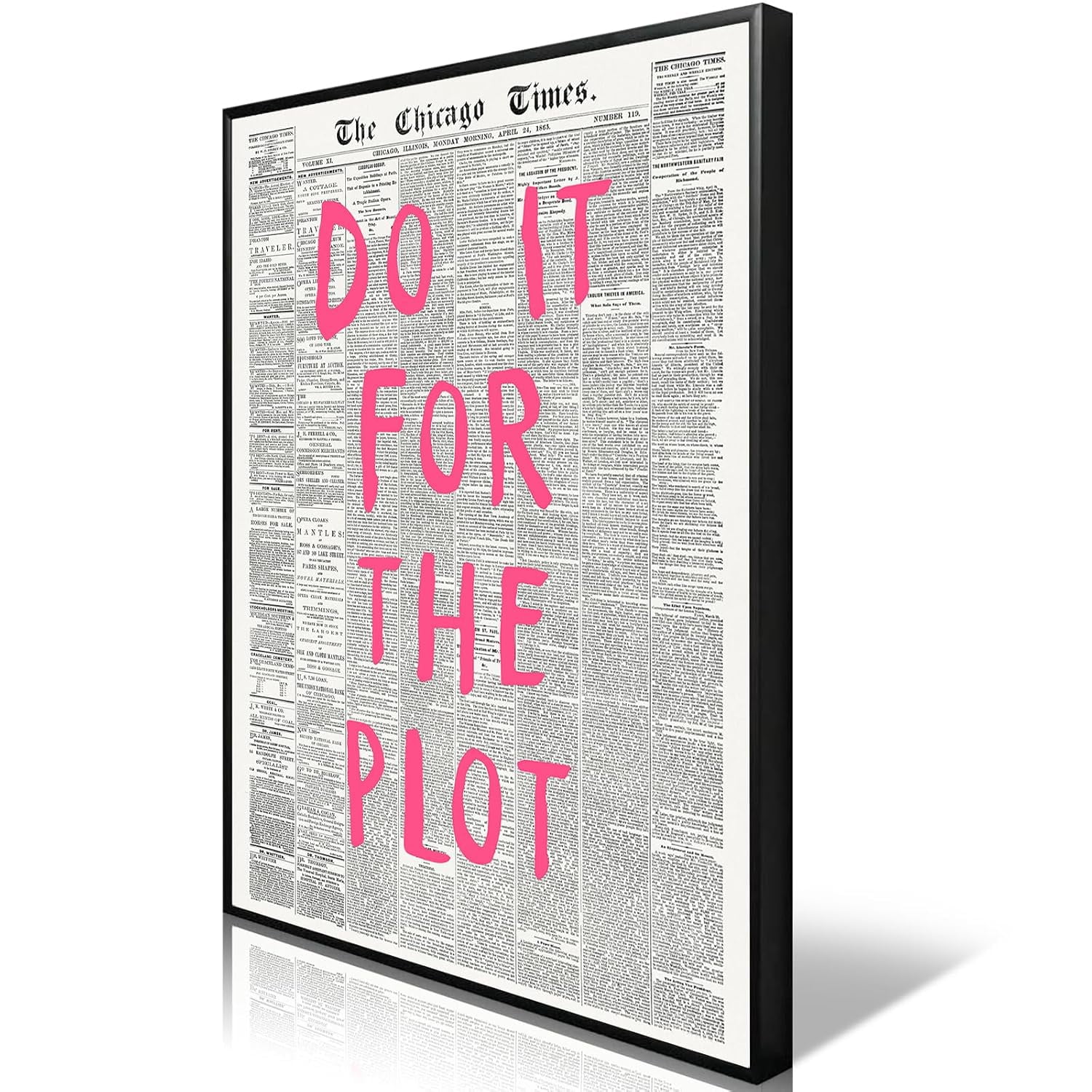 Osdfem Vintage Do It For The Plot Newspaper Print,Retro Affirmation ...