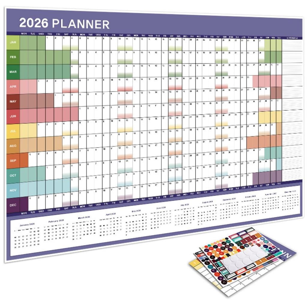 Osdhezcn 2026 Full Year Large Desk Calendar Includes Monthly Goal Notes ...