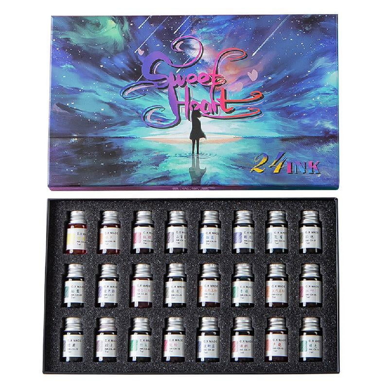 Osdhezcn 24 Colors 7ml Gold Powder Ink for Fountain Dip Pen Calligraphy ...