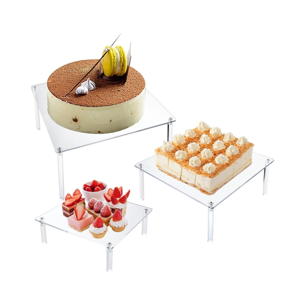 Osdhezcn 3Pcs Display Rack for Cake 3-Leg Display Risers Clear Display ...