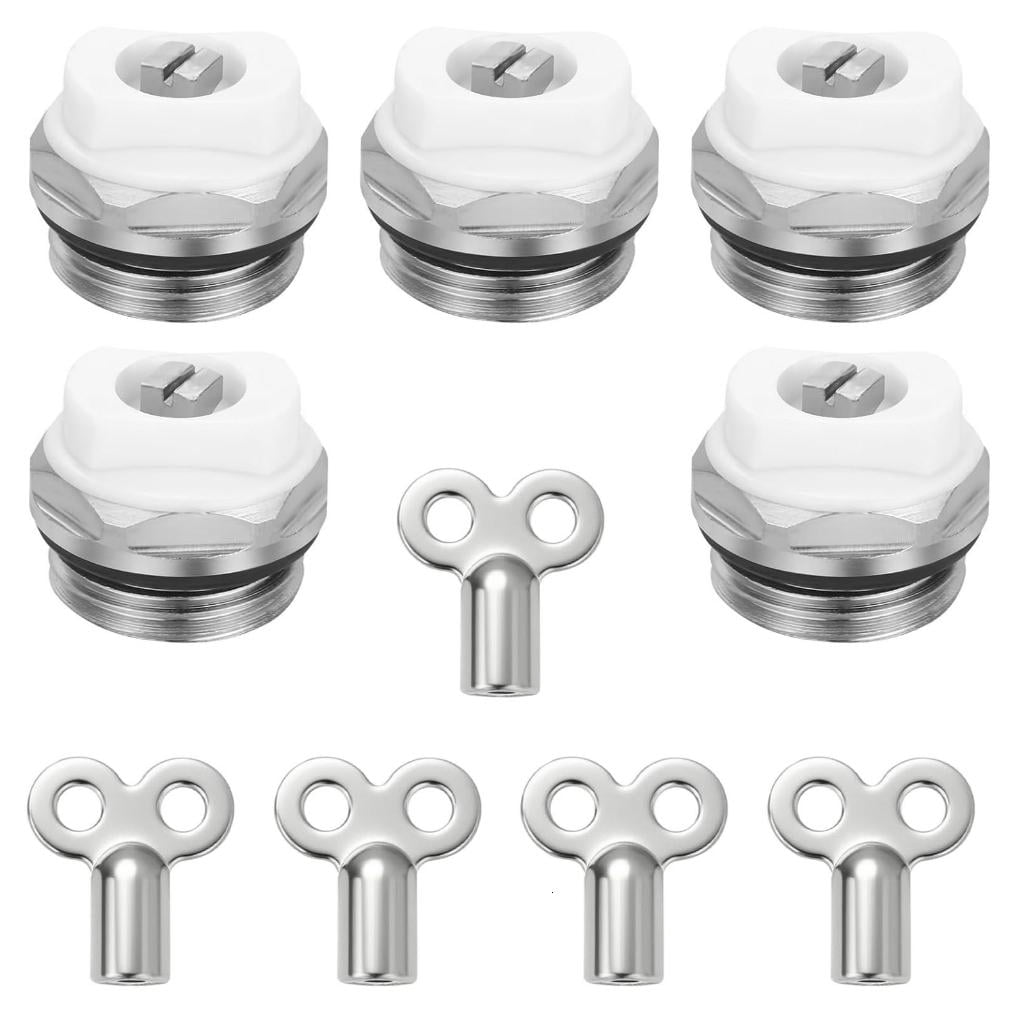 Osdhezcn 5Pcs Radiator Bleed Valves with Key 1/2Inch Metal Heating ...