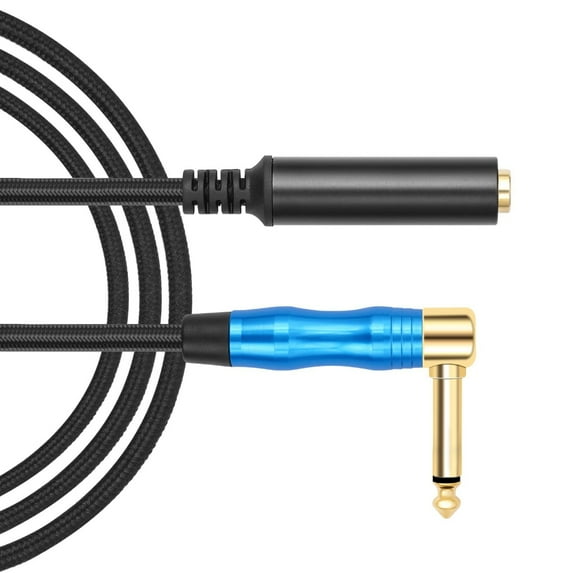 Osdhezcn 6.35mm Right Angle 1/4" Male to 1/4" Female Adapter Cable 6 ...