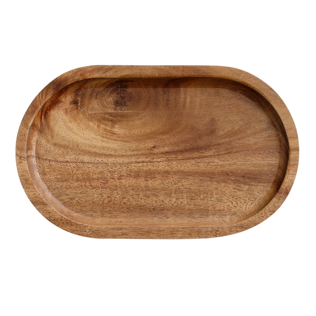 Osdhezcn Acacia Wooden Oval Tea Tray Snack Fruit Dry Fruit Serving ...