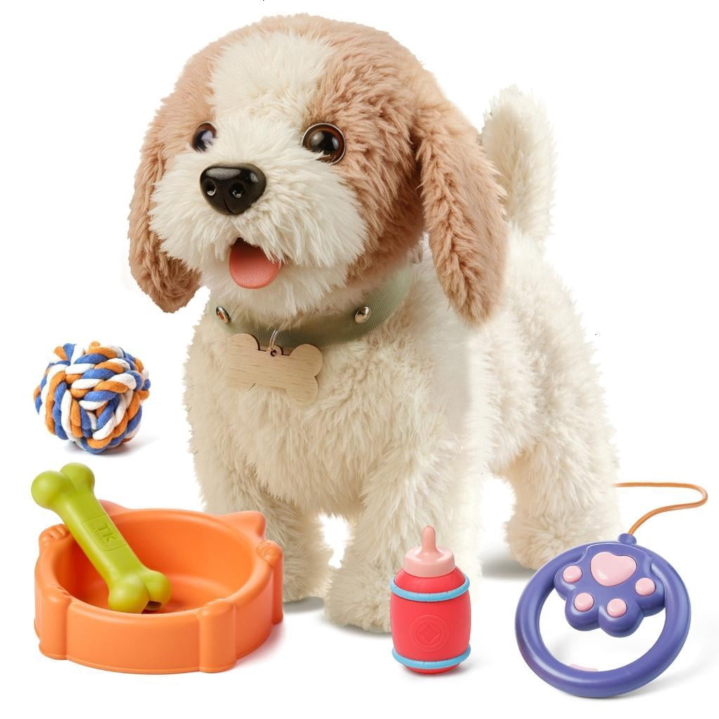 Osdhezcn Battery Operated Singing Toy Dog Realistic Design Bark Sing ...