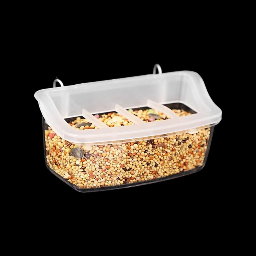 Osdhezcn Bird Cage Mounted Feeders Clear Food Container For Parrots ...