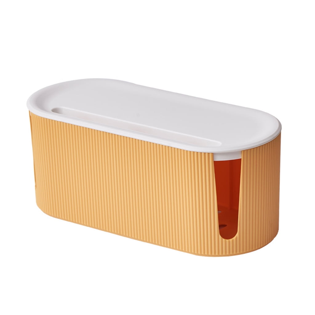 Osdhezcn Cable Management Storage Box with Lid Hollow Out Plastic ...