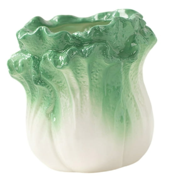 Osdhezcn Ceramic Cabbage Pen Holder Multipurpose Porcelain Pencil Cup ...