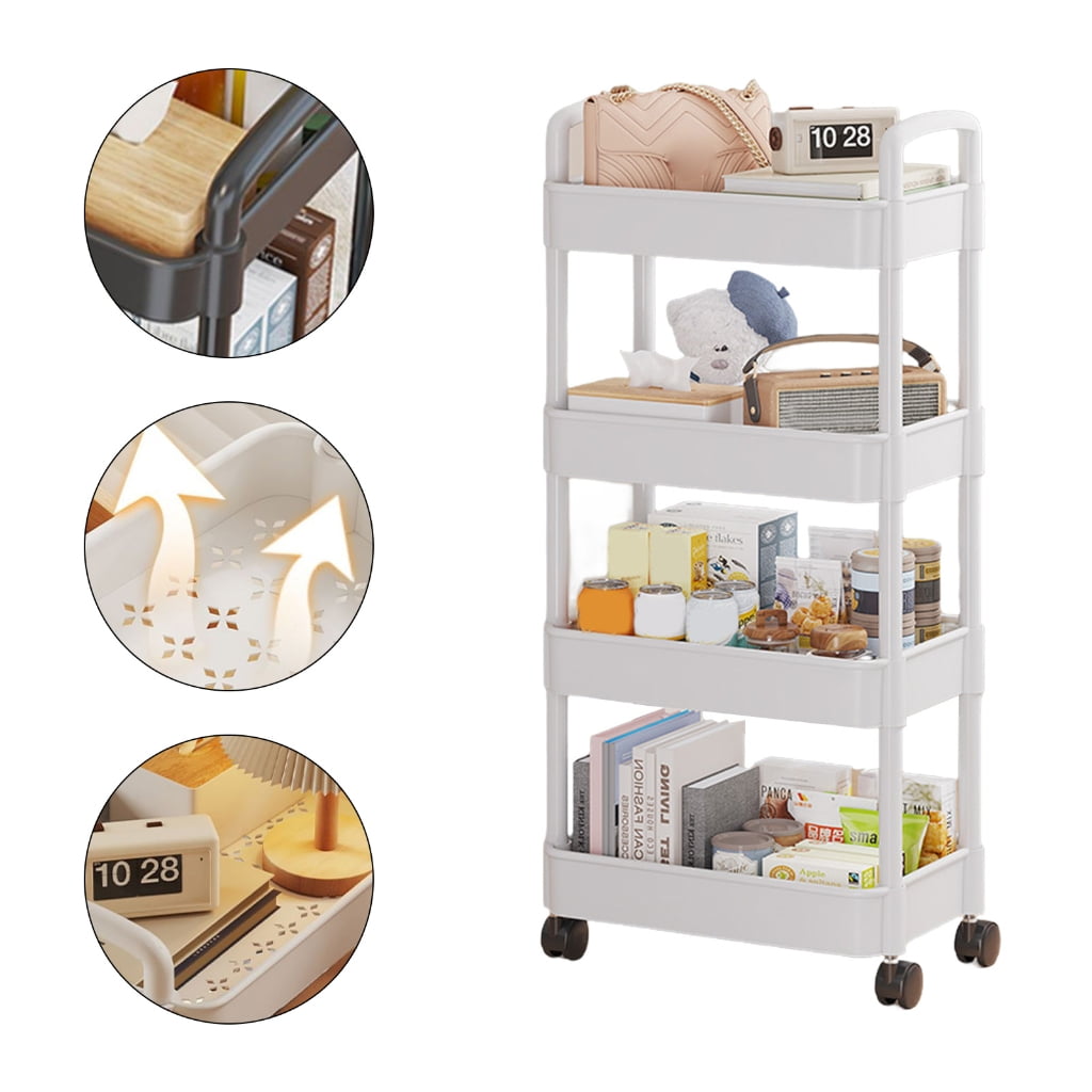 Osdhezcn Convenient Mobile Utility Cart Practical Trolley Bookshelf ...