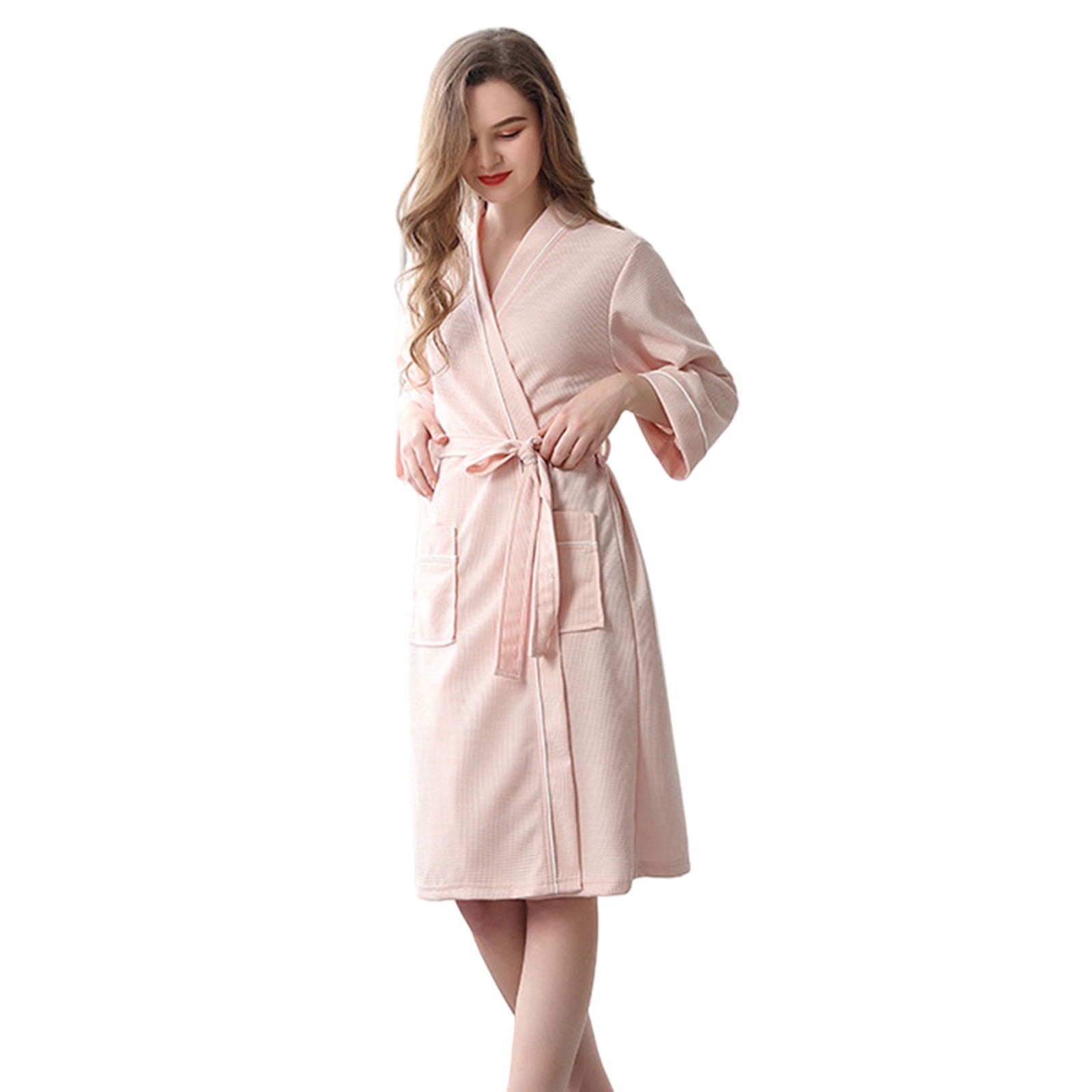 Osdhezcn Couple's Waffle Texture Robes Lightweight Robes with 3/4 ...