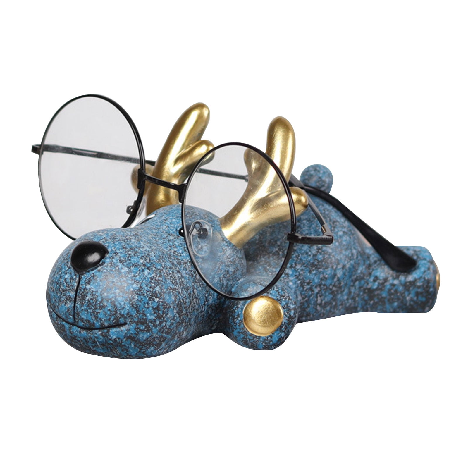 Osdhezcn Cute Animal Figurine Elk Glasses Storage Holder Resin Statue ...
