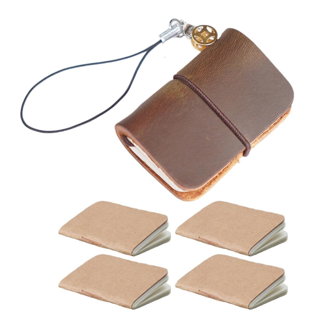 Osdhezcn Genuine Leather Pocket Notebook Compact Leather Pocket Ledger ...