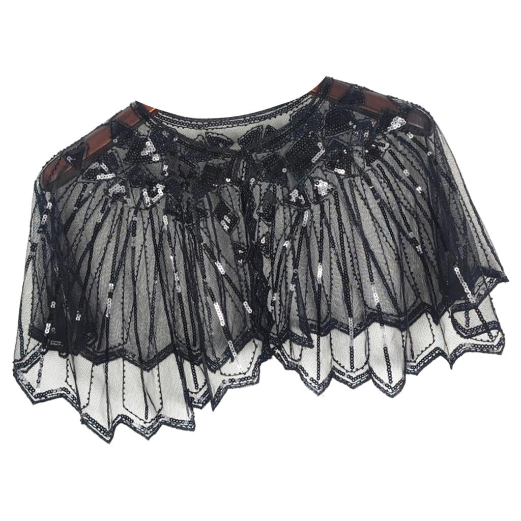 Osdhezcn Handmade Beaded Sparkling Mesh Shrug Stole Shawl For Dresses ...