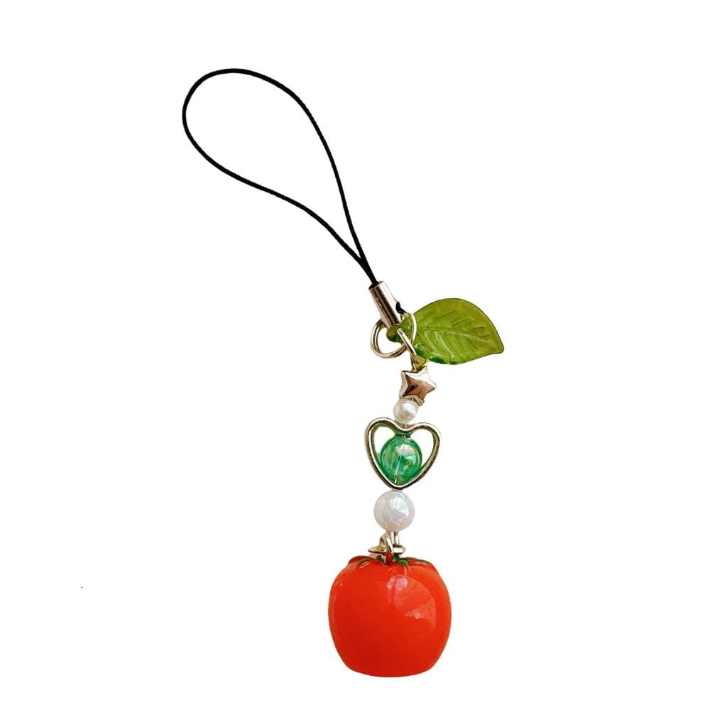Osdhezcn Lovely Tomato Shaped Keychain with Girl Images and Leaf for ...