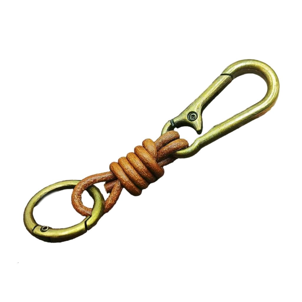 Osdhezcn Men Leather Keychain Vintage Leather Rope Key Ornament Alloy ...