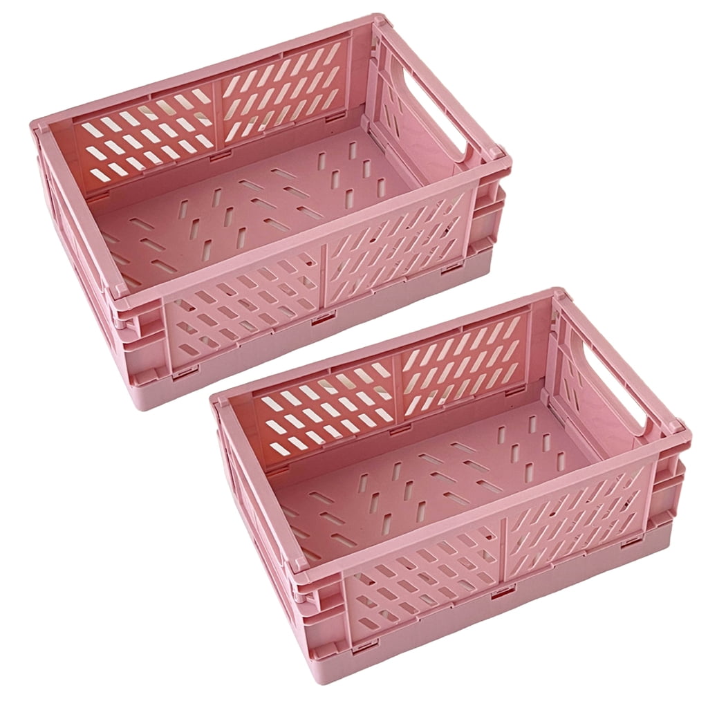 Osdhezcn Mini Plastic Basket Mini Foldable Desk Crates Storage Box ...