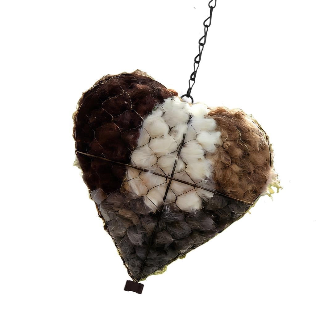 Osdhezcn Natural Fiber Heart Shape Bird Nest Handmade Refillable ...