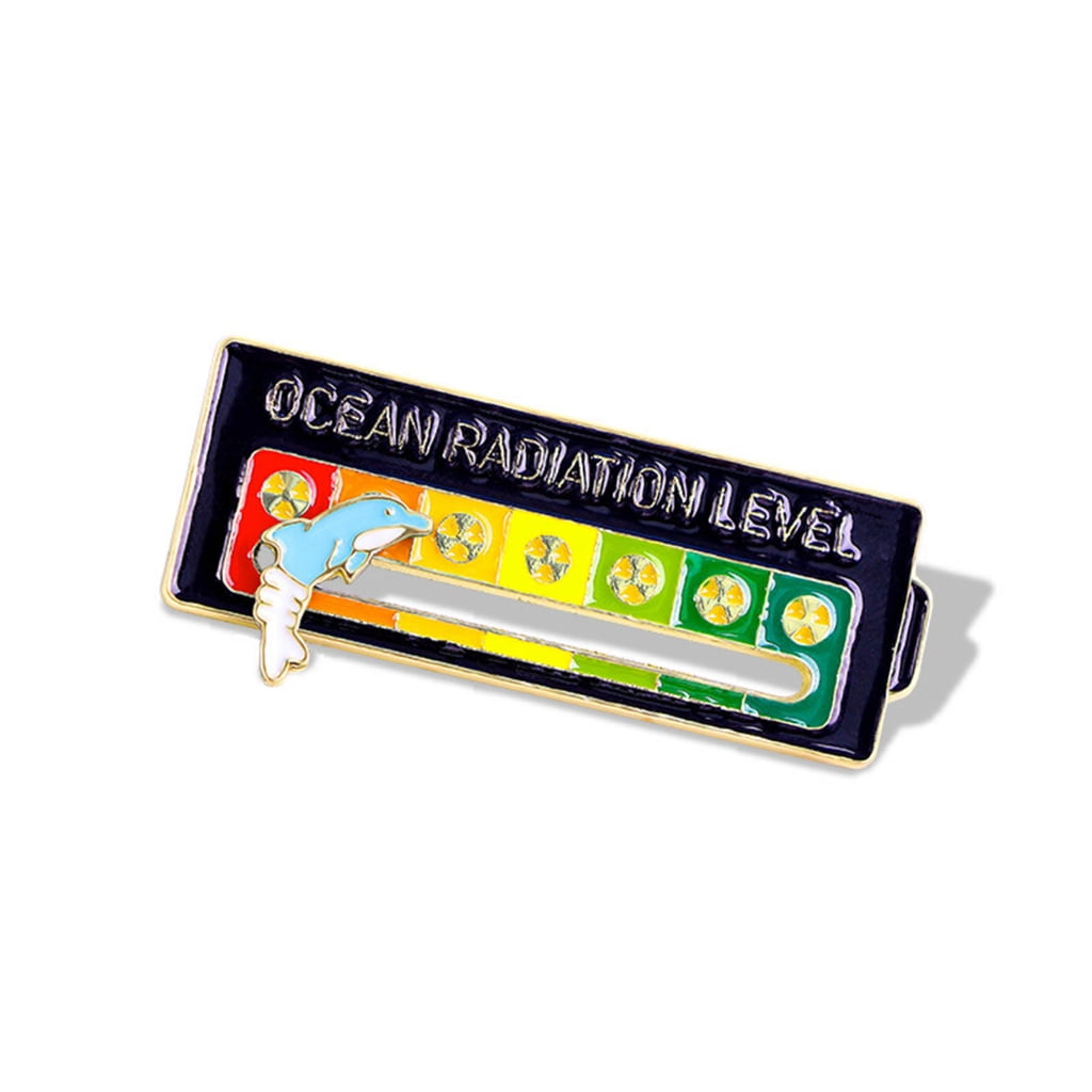 Osdhezcn Ocean Radiation Level Brooches with Moving Dolphin Pin Nuclear ...