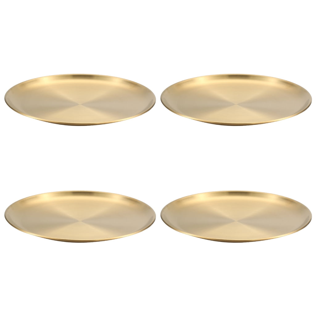 Osdhezcn Pack of 4 Multipurpose Dining Plate 304Stainless Steel Kitchen ...