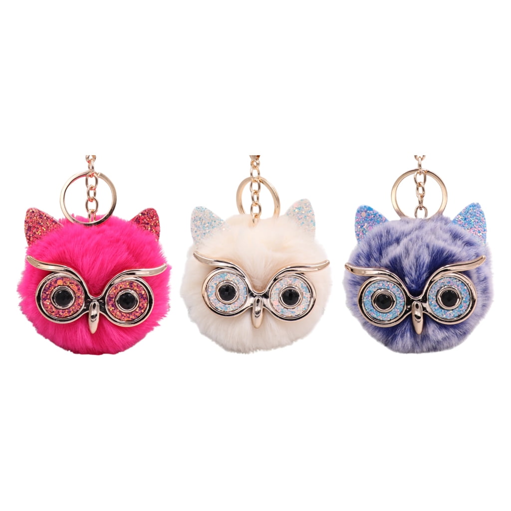 Osdhezcn Plush Owl Keyring Halloween Keychain Car Key Holder Plush Bag ...