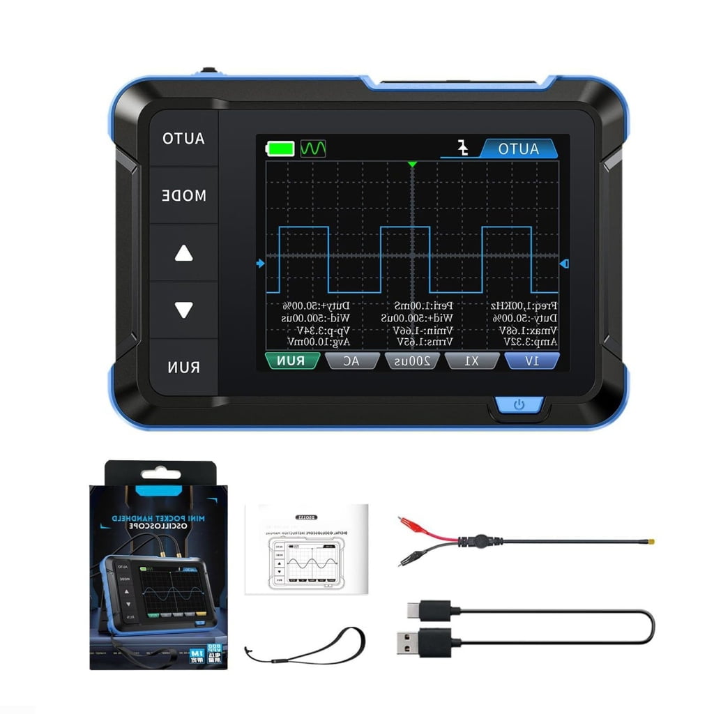 Osdhezcn Pocket Size Oscilloscope Include Battery Oscilloscope 5MSa/s ...