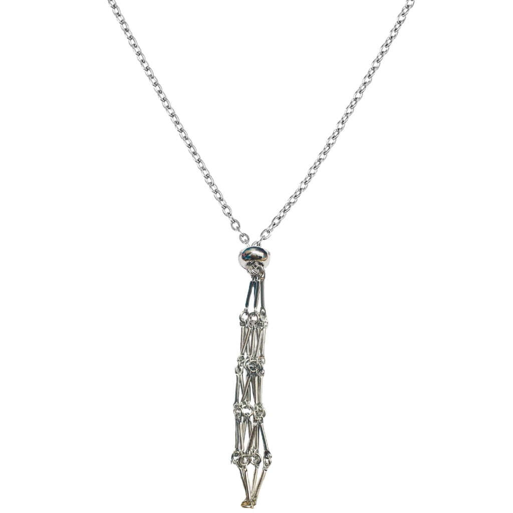 Osdhezcn Rock Crystal Original Stone Empty Net Bag Metal Slub Necklace ...