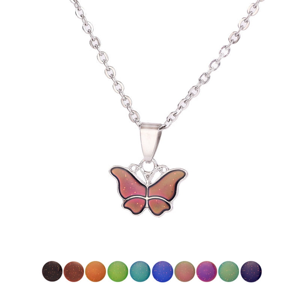Osdhezcn Romantic Emotion Feeling Necklace for Butterfly Gemstone Mood ...