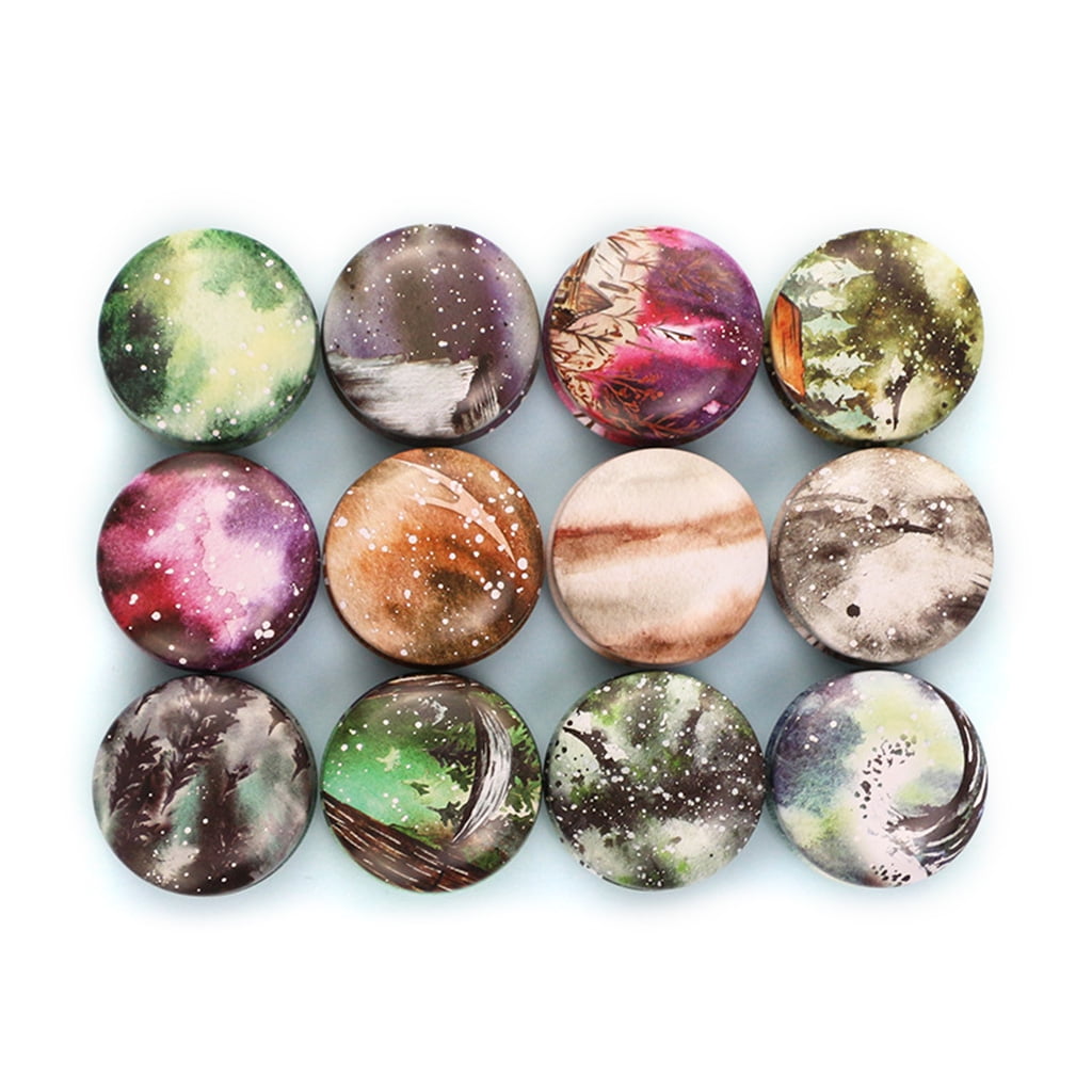 Osdhezcn Round Tinplate Storage Box with Lid Spice Herb Powder Cosmetic ...