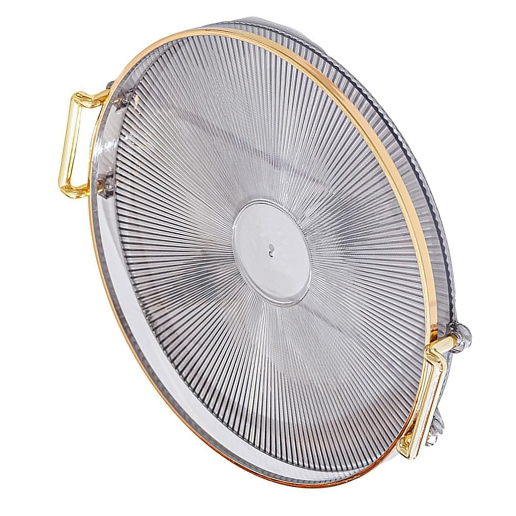 Osdhezcn Round Tray with Golden Handles Elegant Kitchen Dessert Storage ...