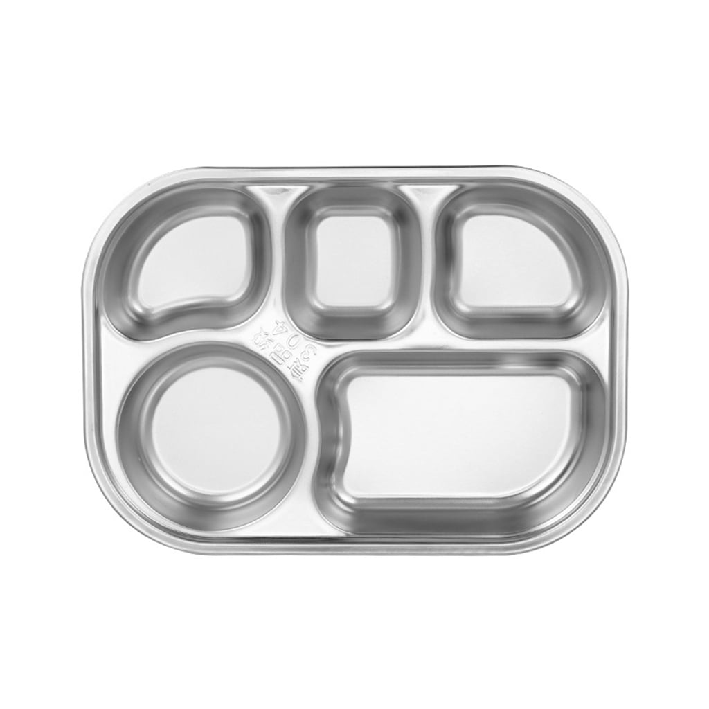 Osdhezcn Stainless Steel Divided Dinner Tray Lunch Container Food Plate ...