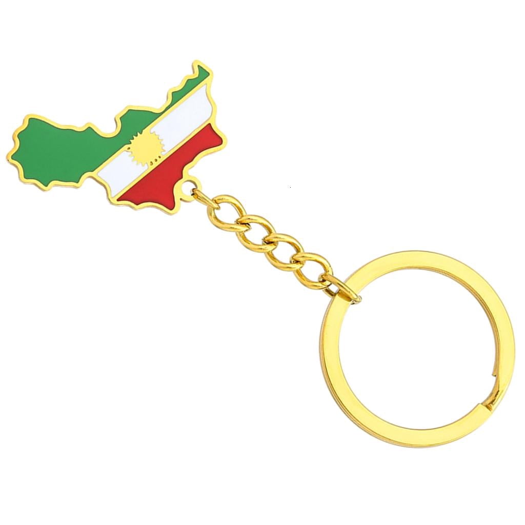 Osdhezcn Stylish Map Shaped Keyrings Kurdistan National Flag Key Chain ...