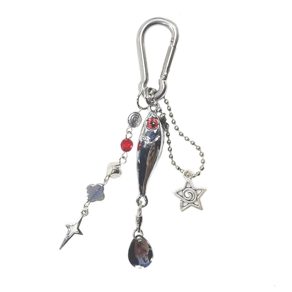 Osdhezcn Stylish Unisex Alloy Fish Keychain With Beaded Details For ...