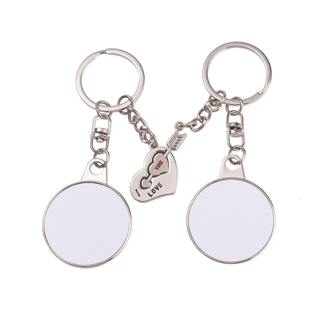 Osdhezcn Sublimation Blank Couples Keychain Metal Heat Transfer ...