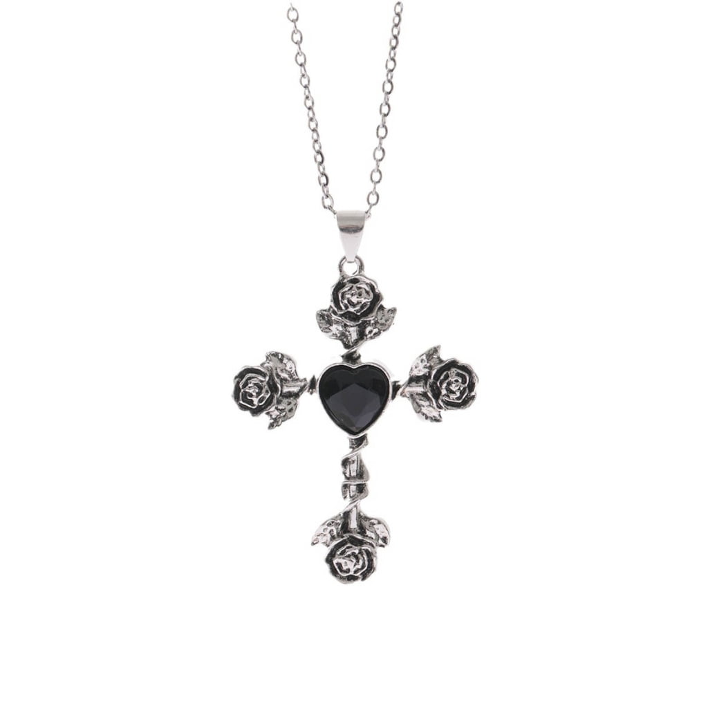 Osdhezcn Thorn Knotted Rose Crosses Pendant Necklace Ornament Stylish ...