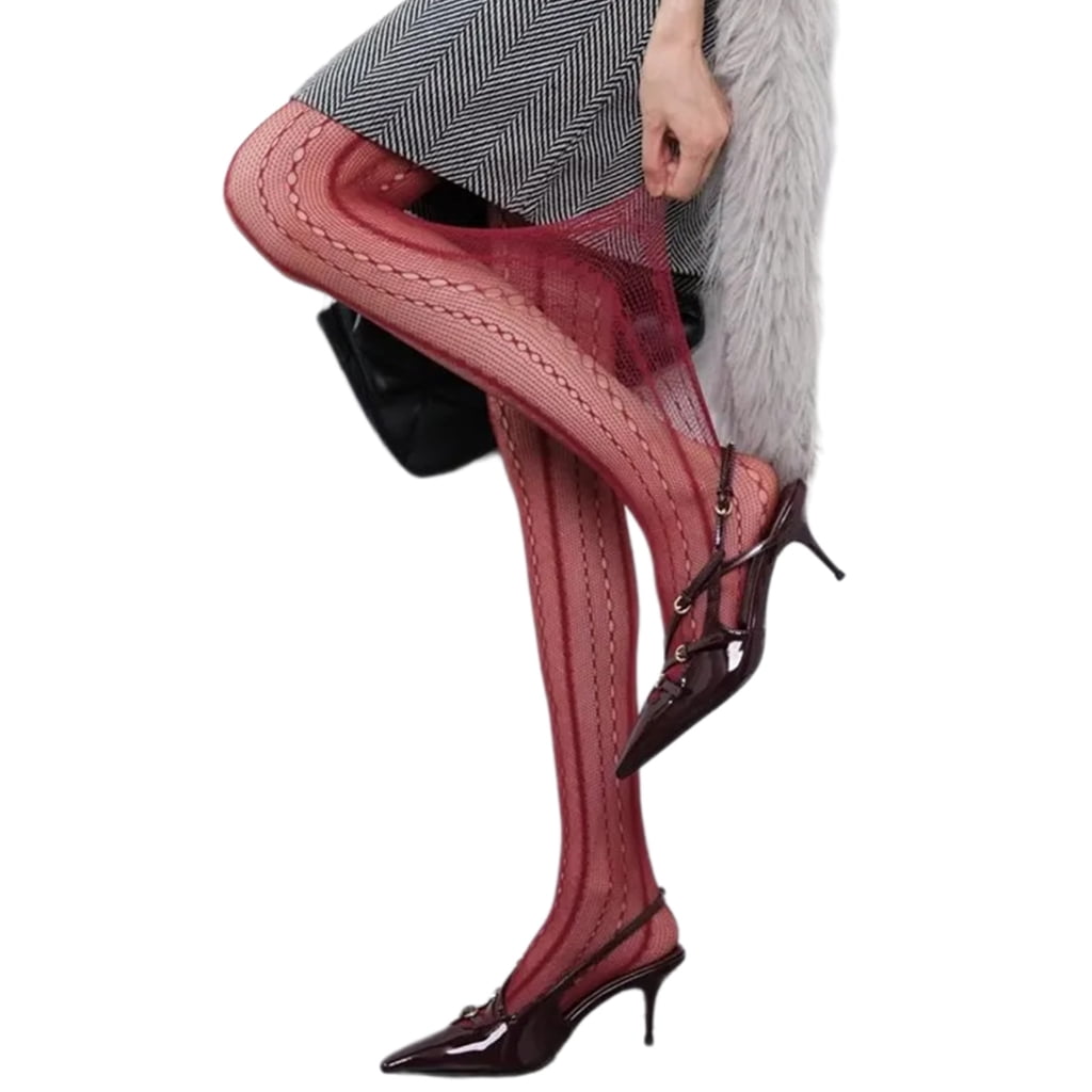 Osdhezcn Women Hollowed See Through Pattern Fishent Pantyhose Stockings ...