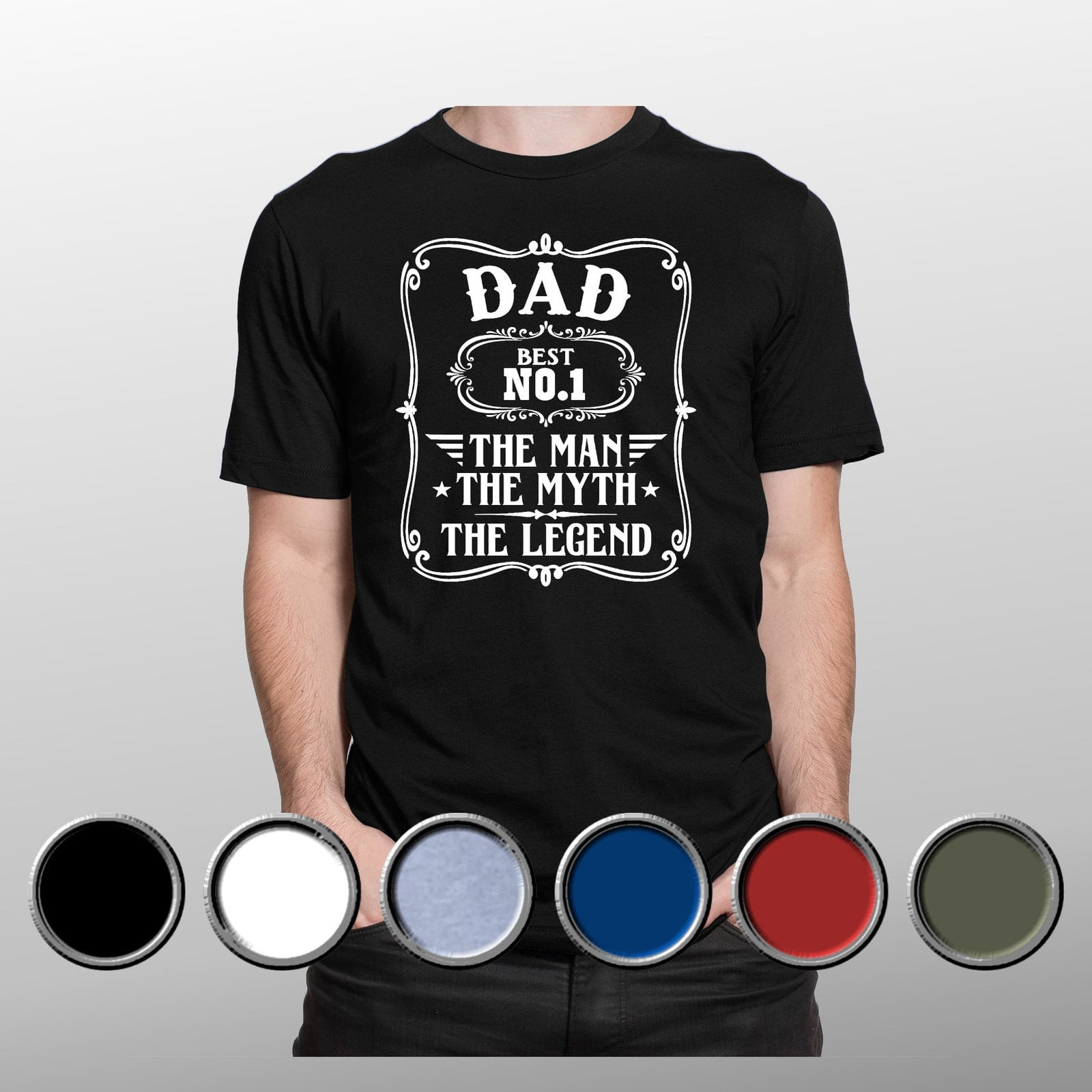 Osec #15 Dad T Shirt Fathers Day Tshirt No 1 Dad The Man The Myth The ...