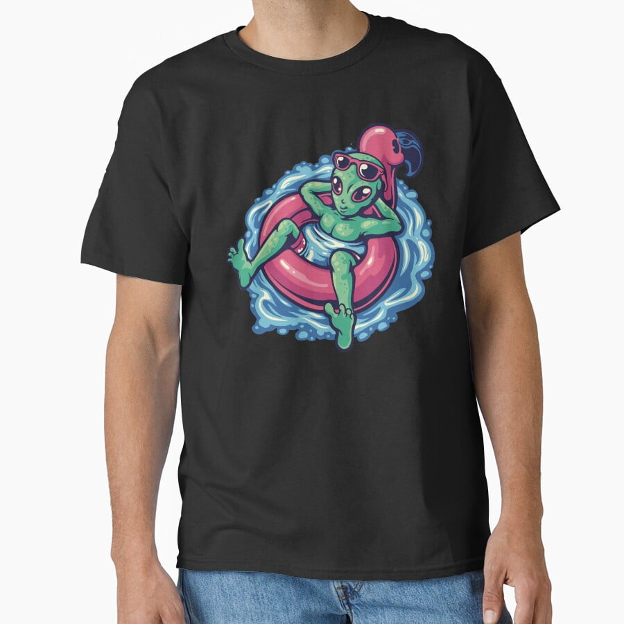 Osec Alien On Summer Vacation Clic T-Shirt, Retro Tee For Man, Woman ...