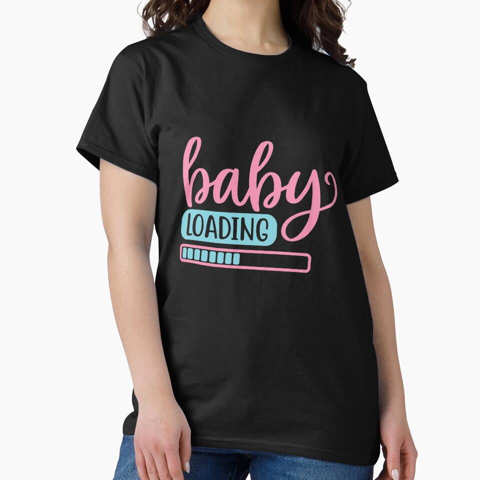 Osec Baby Loading - Expectant Mom Pregnancy Clic T-Shirt, Retro Tee For ...