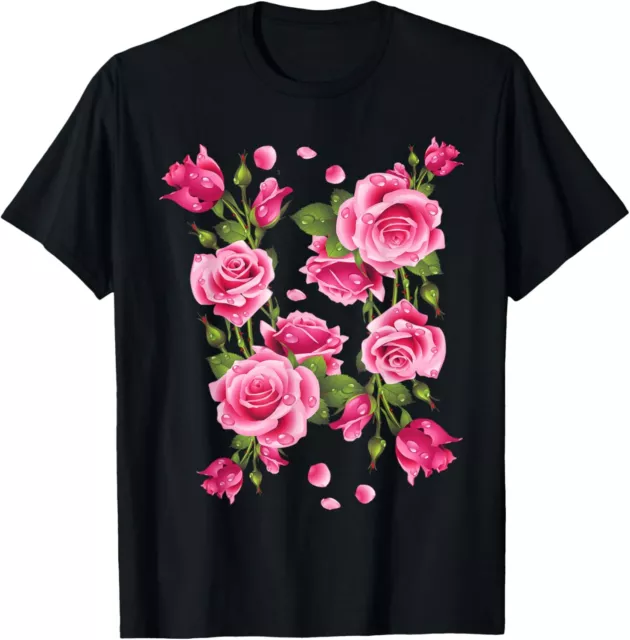Osec Beautiful Pink Roses Bouquet Graphic Tees & Cool Designs T-Shirt ...