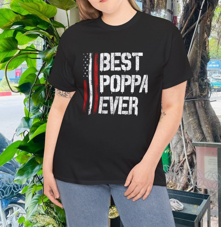Osec Best Poppa Ever American Flag Vintage Father's Day T-Shirt ...