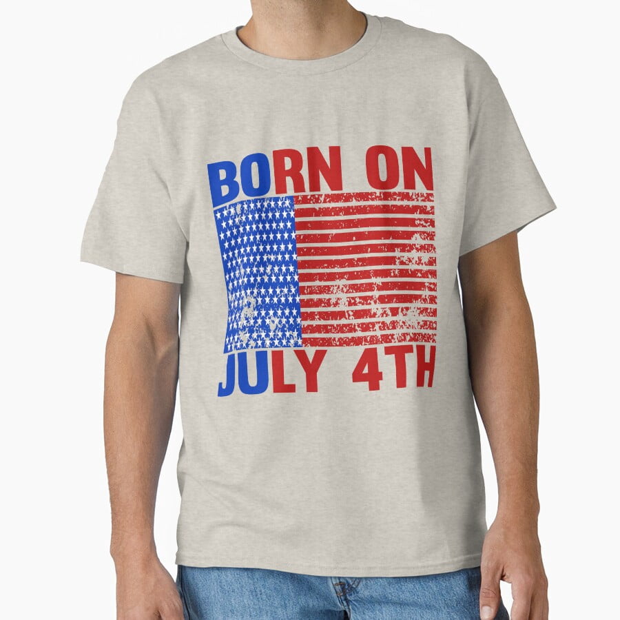 Osec Born On July 4Th - Birthday On July 4Th Classic T-Shirt, Retro Tee ...