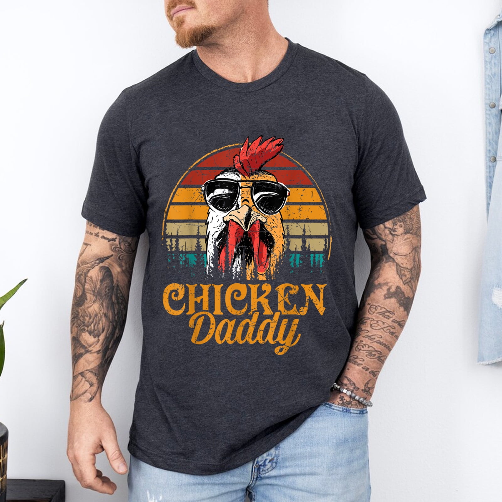 Osec Chicken Daddy Vintage Poultry Farmer Funny Fathers Day Mens T ...