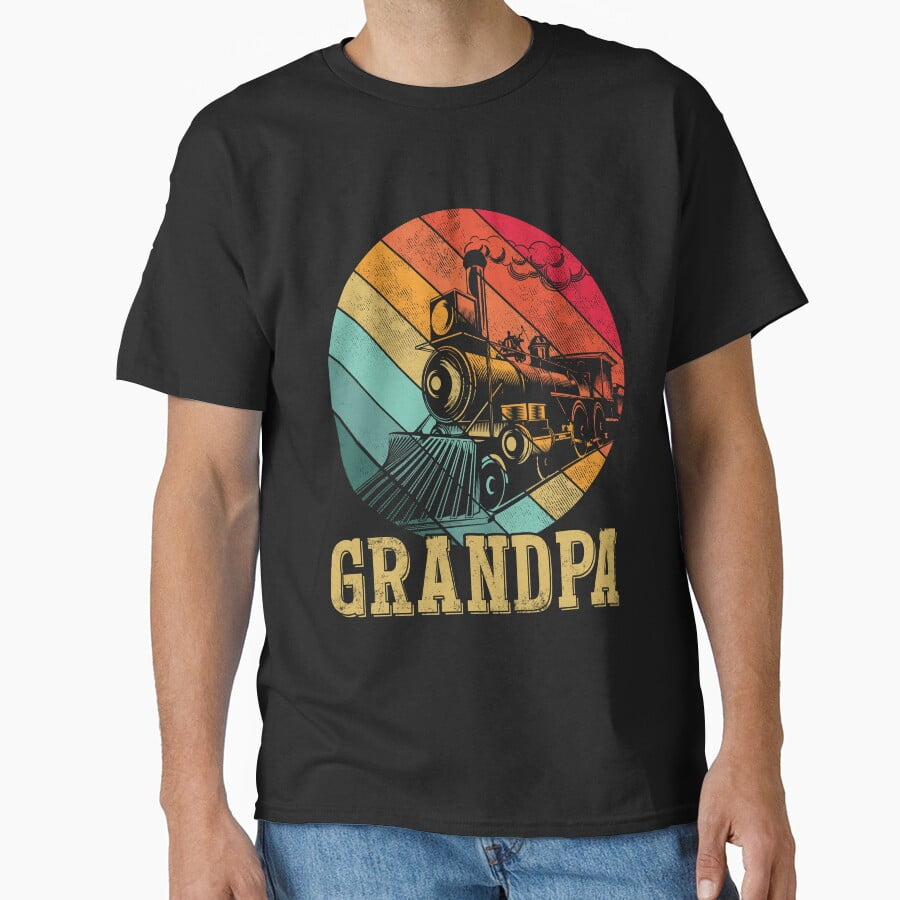 Osec Cool Railroad Train Grandpa Design For Train Lover Dad Men Classic ...
