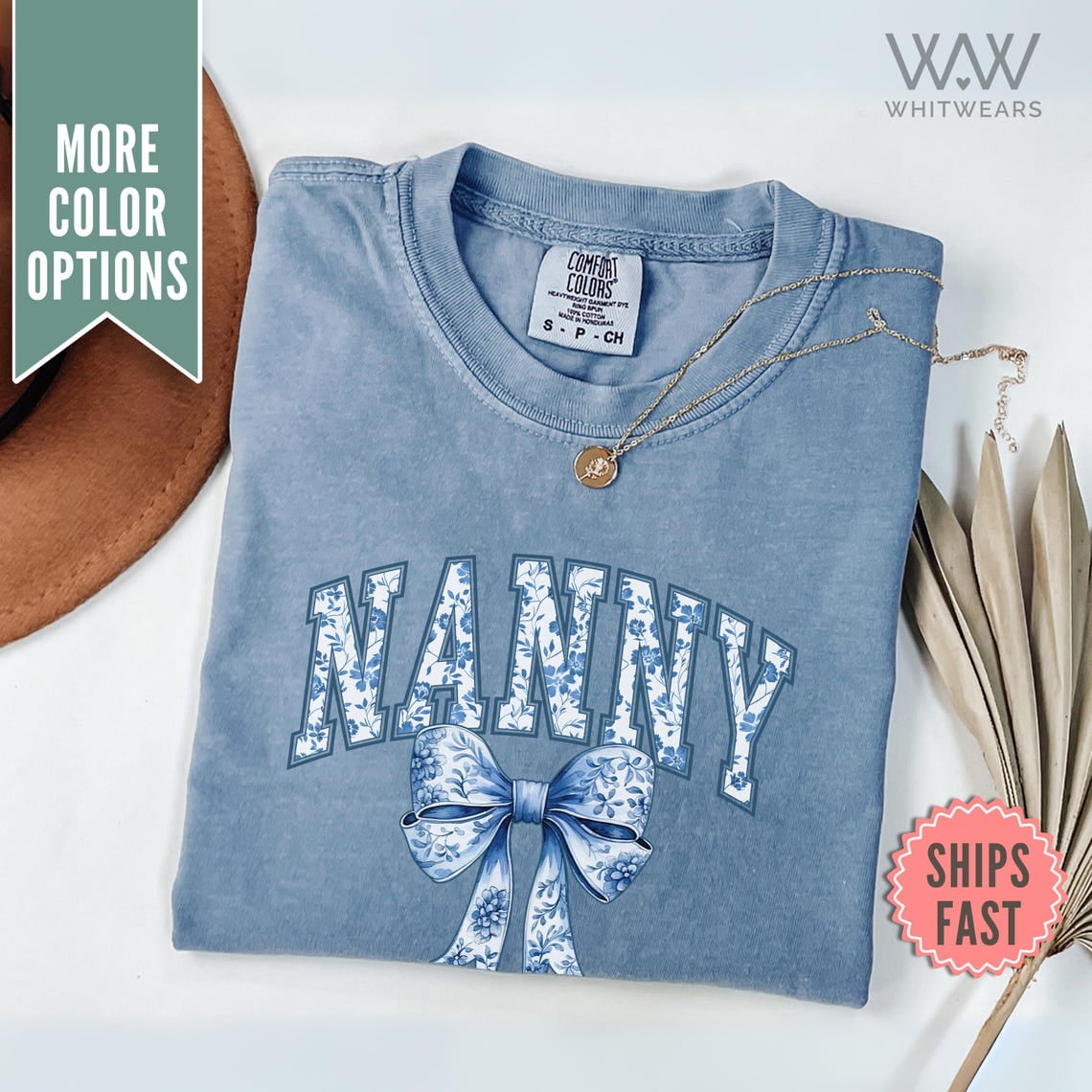 Osec Coquette Nanny Bow T-shirt, Blue Toile Nanny Shirt, Chinoiserie ...