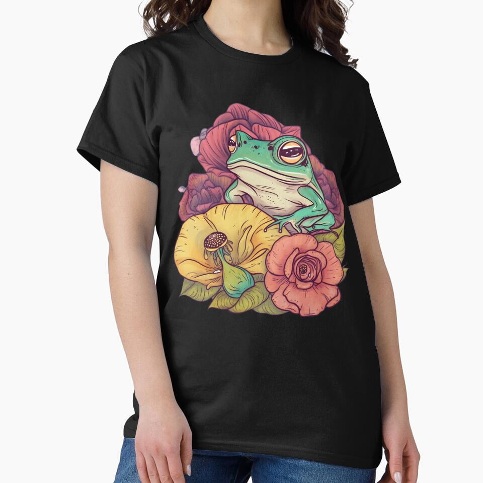 Osec Cottagecore Aesthetic Frog And Wild Flowers,Frog On Flowers Cute ...