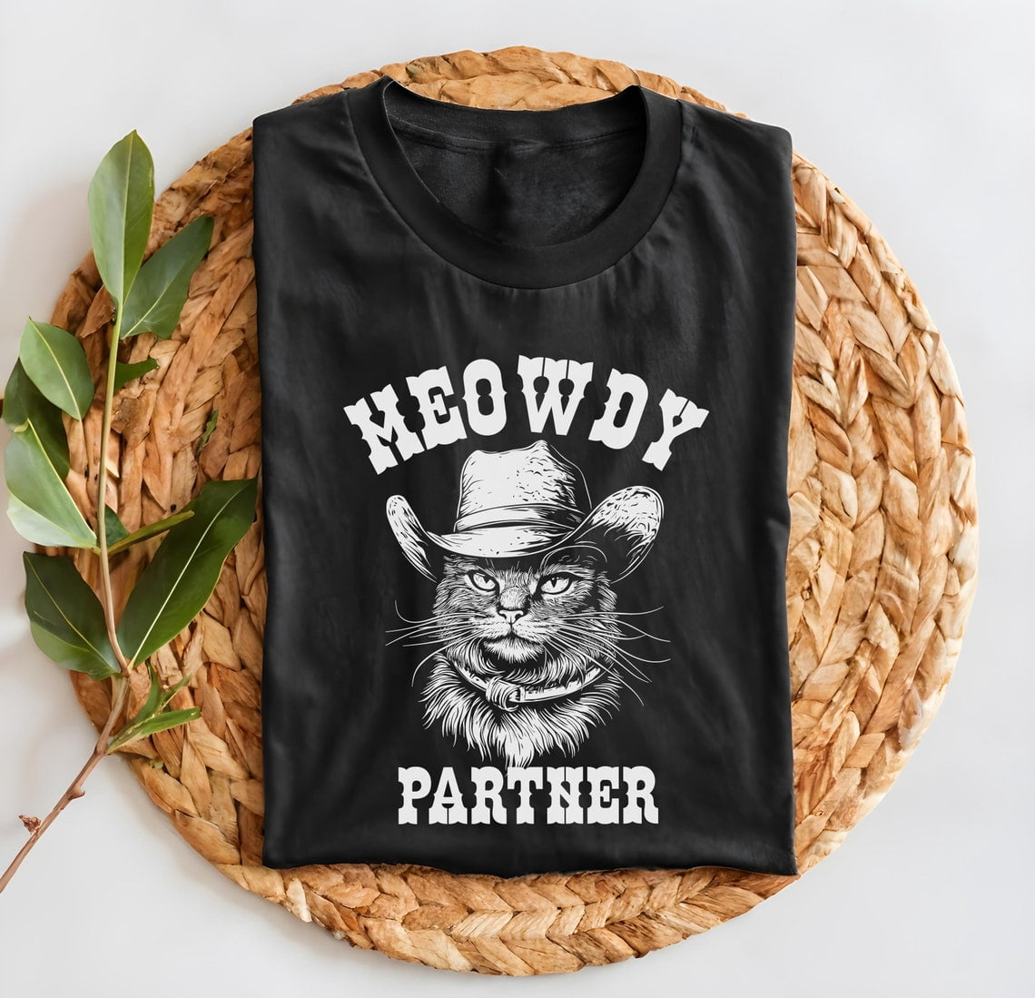 Osec Cowboy Cat Shirt Meowdy Partner Tshirt Funny Western Cat Wearing ...