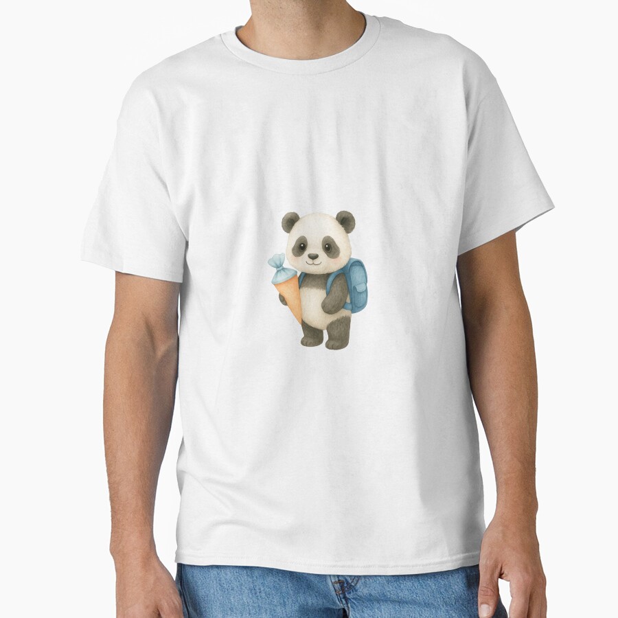 Osec Cute Panda With School Cone Watercolor School Enrollment Design ...